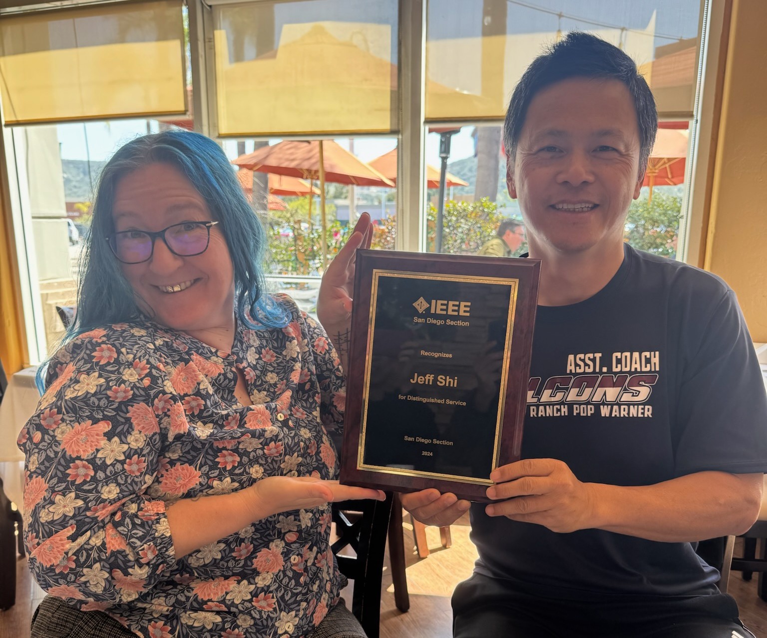 Award Delivered to Jeff Shi – IEEE San Diego Section